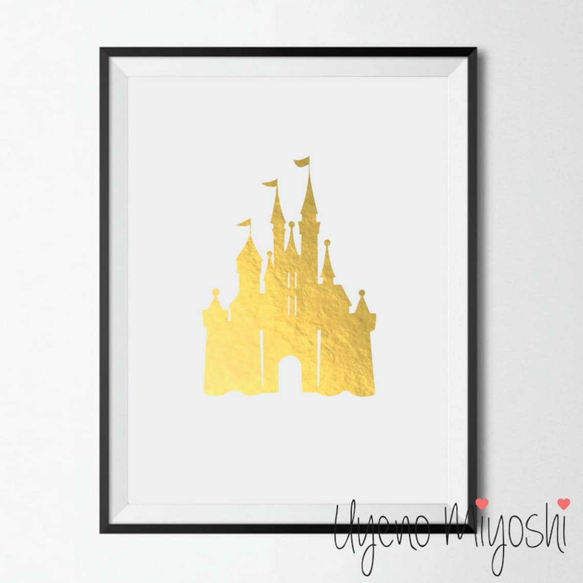 Disney Castle II Gold Foil Print Gold Print Custom Print in - Etsy