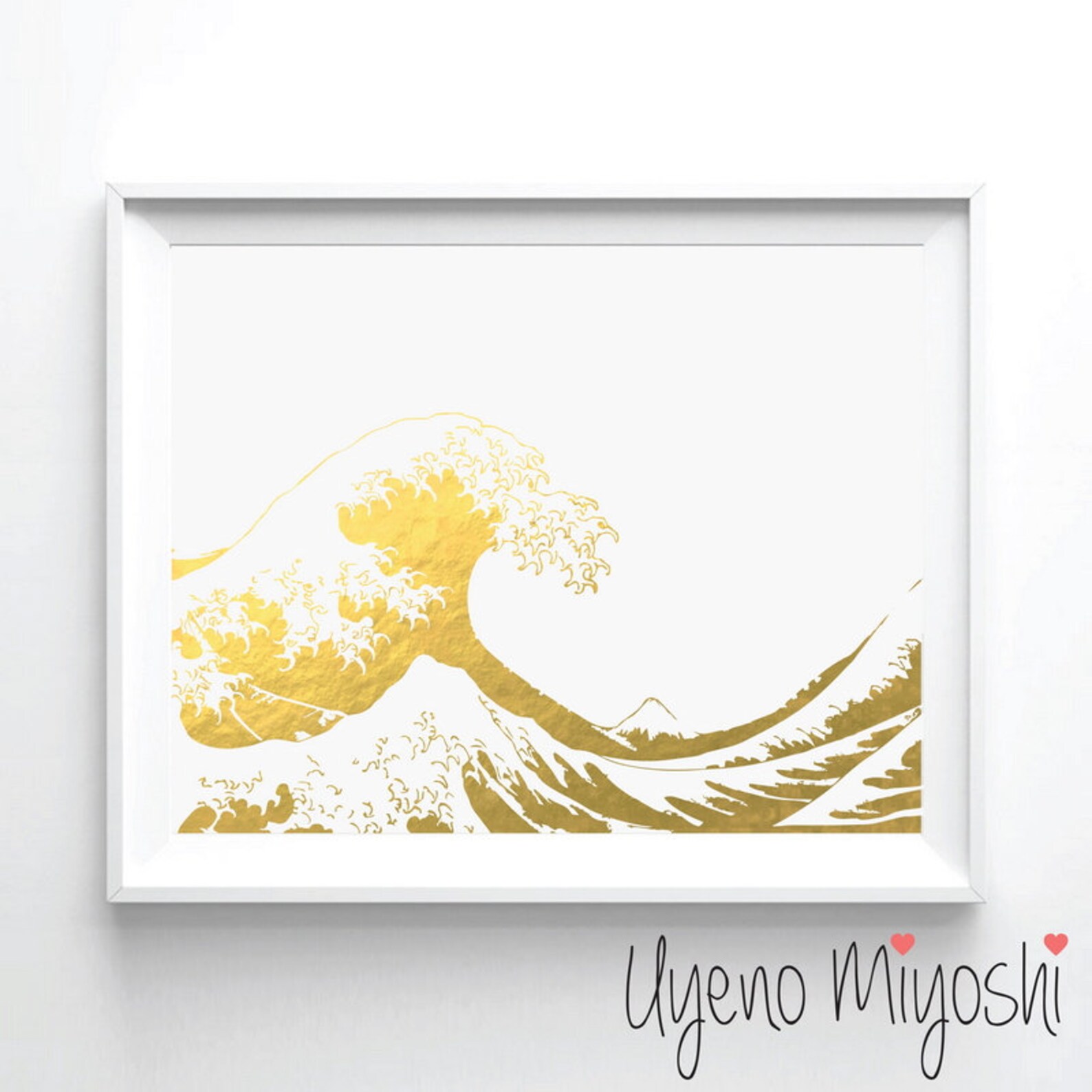 The Great Wave off Kanagawa Gold Foil Print Gold Print Map | Etsy