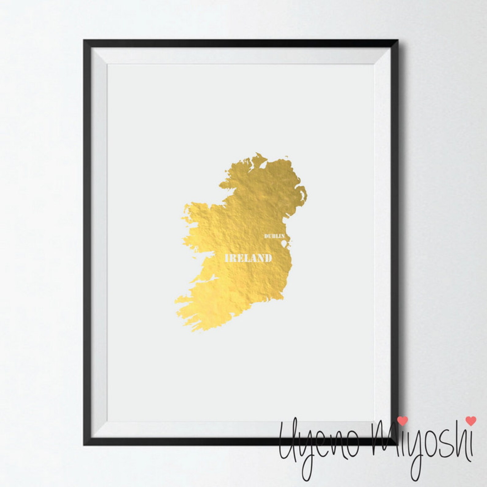 Ireland Map Gold Foil Print Gold Print Map Custom Print in - Etsy