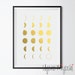Moon Calendar Gold Foil Print, Moon Phases I Gold Print, Moon Phase ...