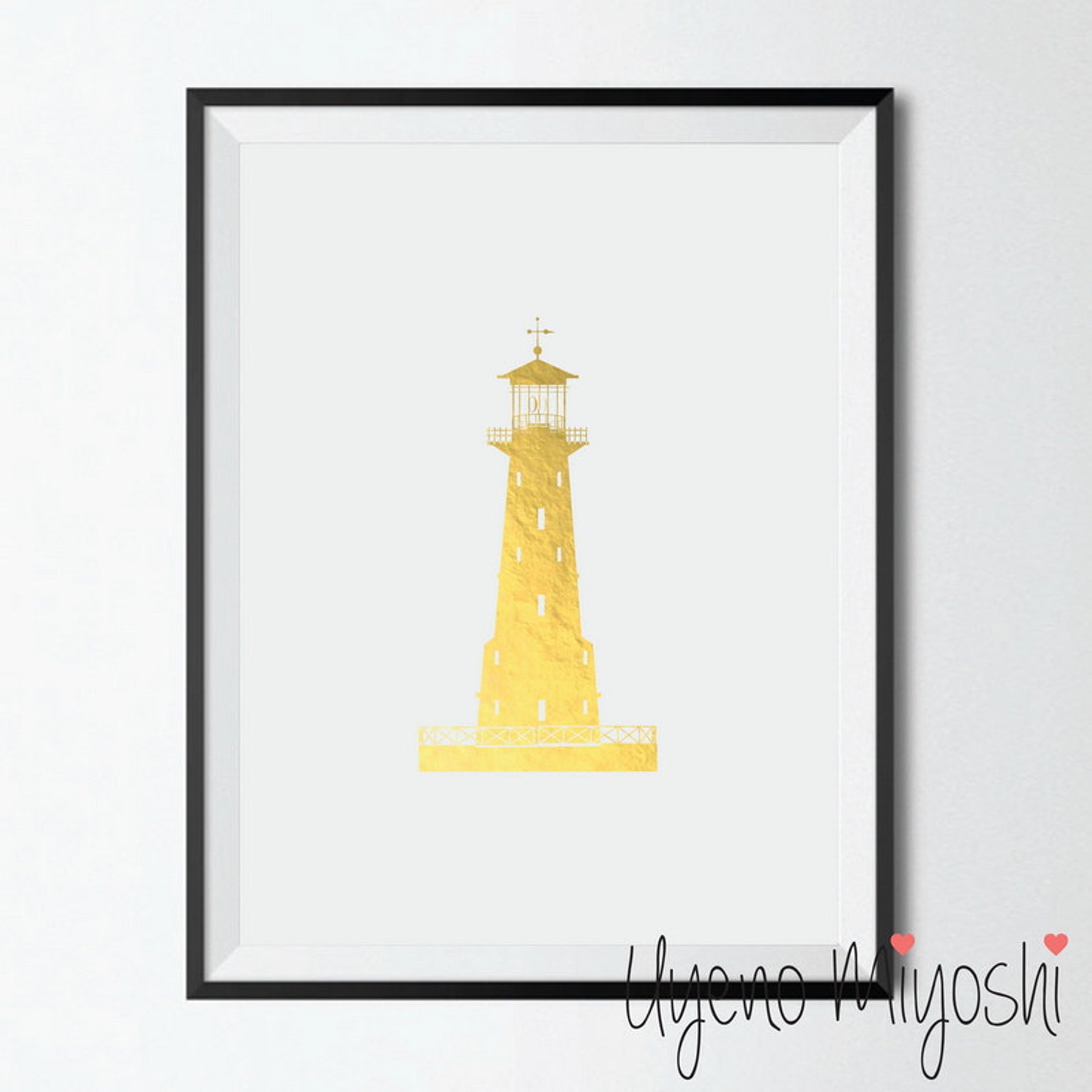 Lighthouse I Gold Foil Print Gold Print Custom Print in - Etsy