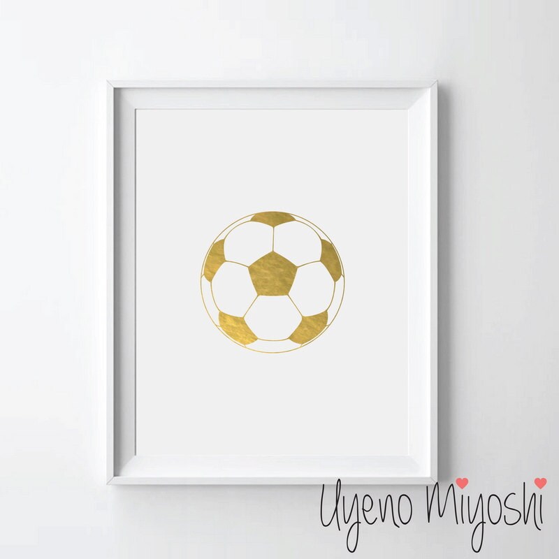 Soccer Gold Foil Print, Gold Print, Sports Ball in Gold, Illustration ...