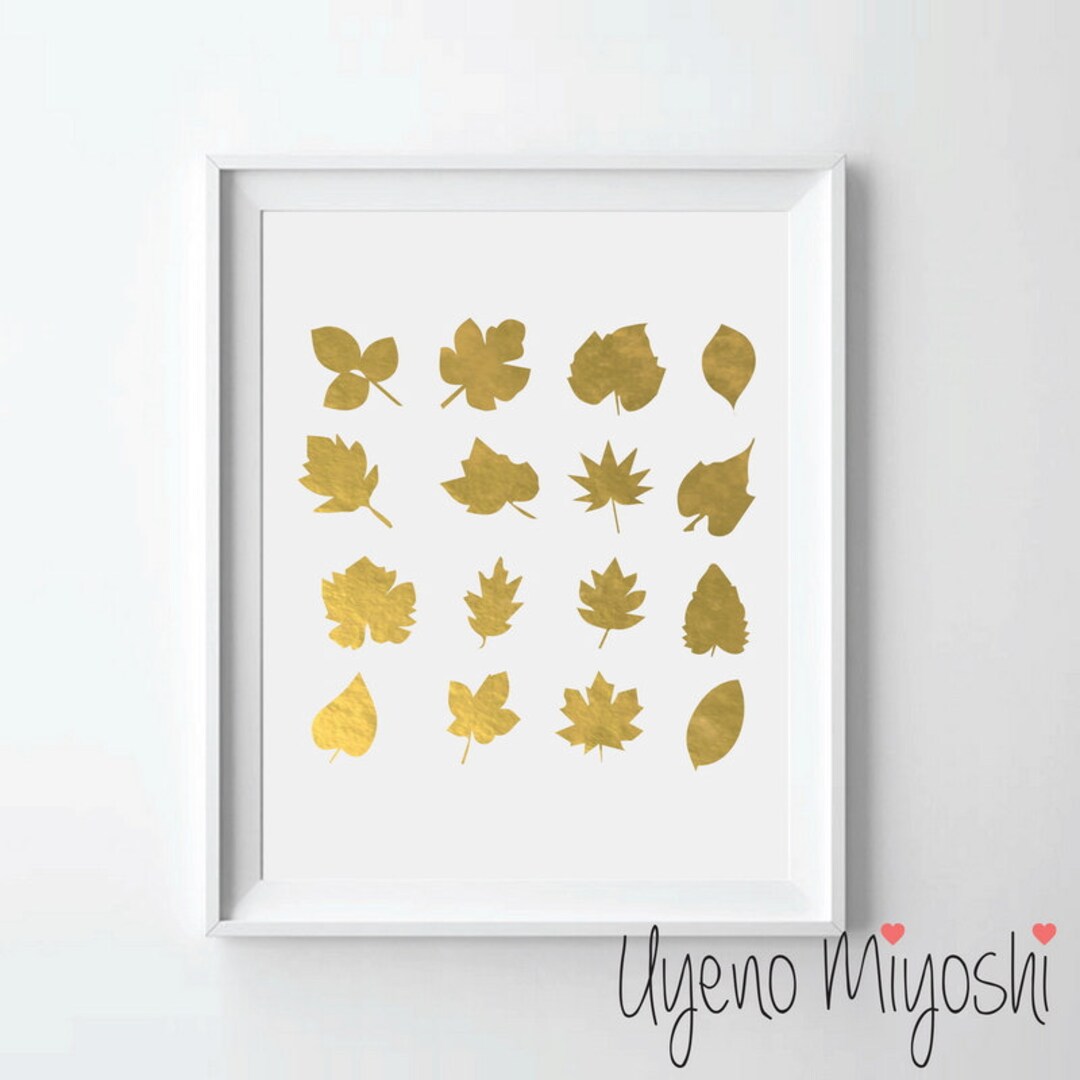Falling Leaves II Gold Foil Print, Gold Print, Custom Print in Gold ...