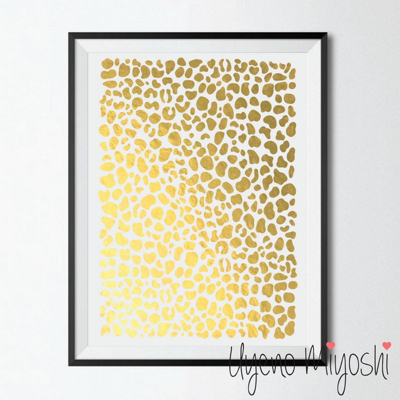 Leopard Pattern Gold Foil Print Gold Print Custom Quote in - Etsy