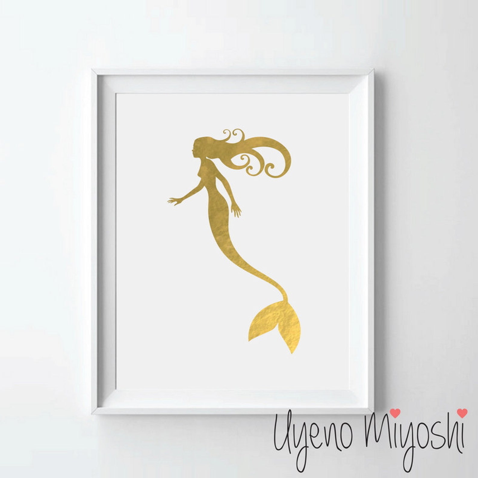 Mermaid Gold Foil Print Gold Print Disney Custom Print in - Etsy