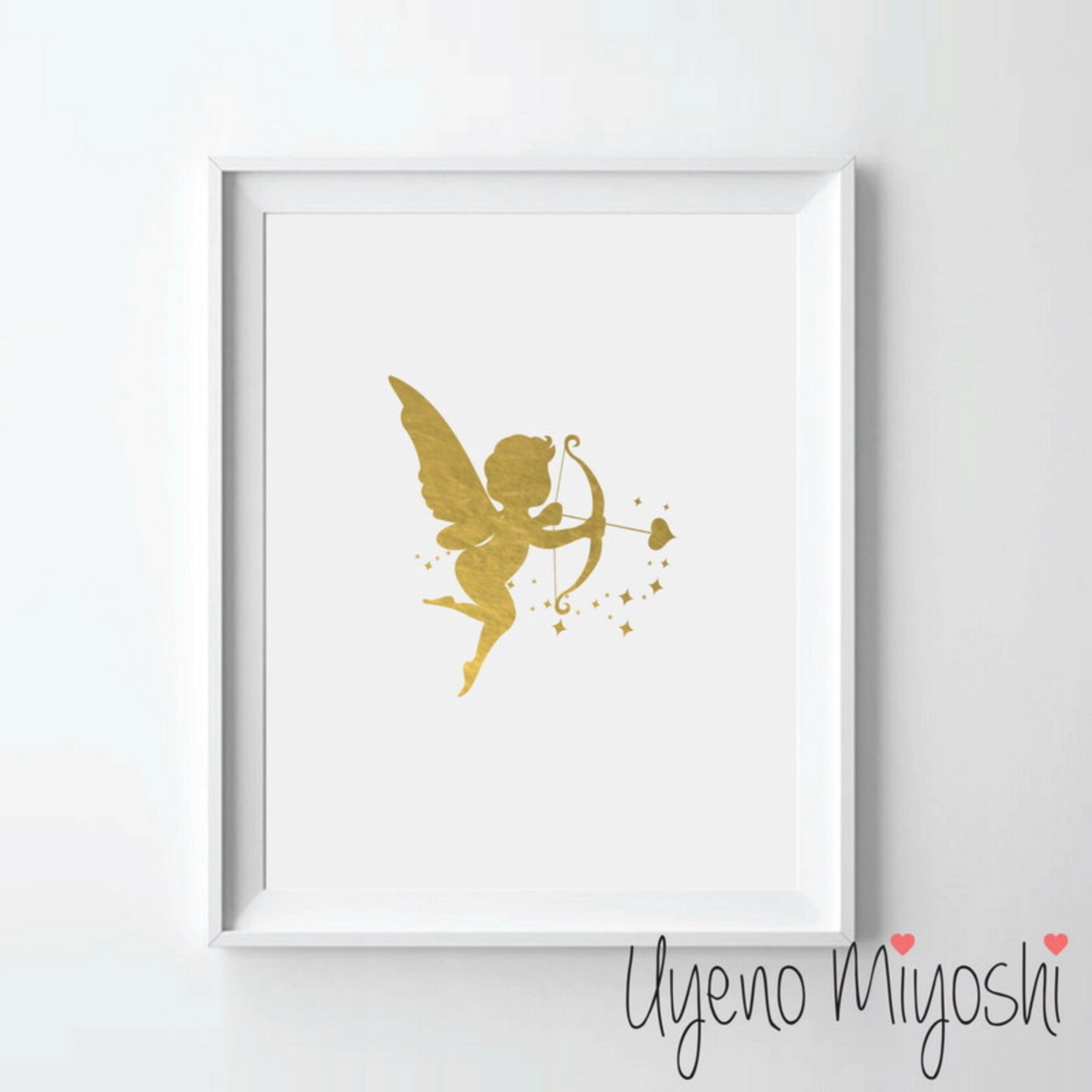 Angel I Gold Foil Print, Gold Print, Angel Print in Gold, Love Angel ...
