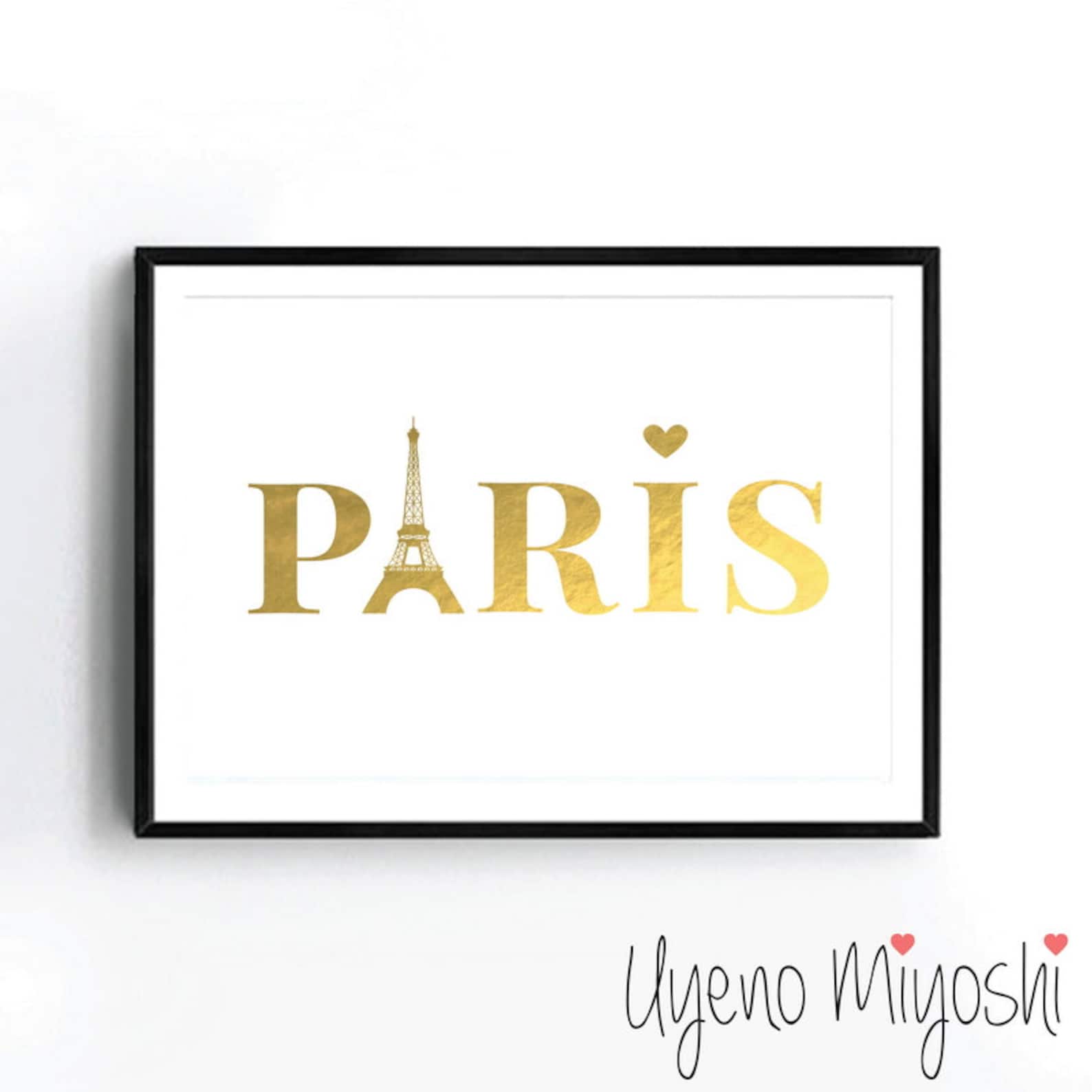 Paris Gold Foil Print, Gold Print, Map Custom Print in Gold ...