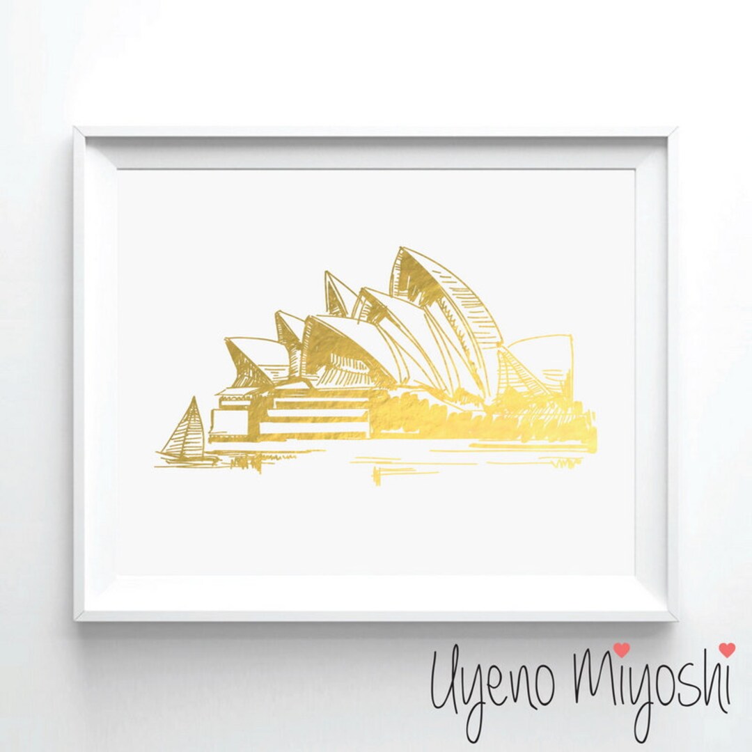 Sydney Opera House Gold Foil Print, Gold Print, Map Custom Print in ...