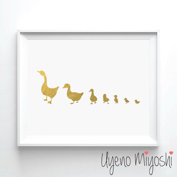 Duck Evolution Gold Foil Print Gold Print Custom Print in | Etsy