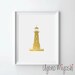 Lighthouse I Gold Foil Print Gold Print Custom Print in - Etsy