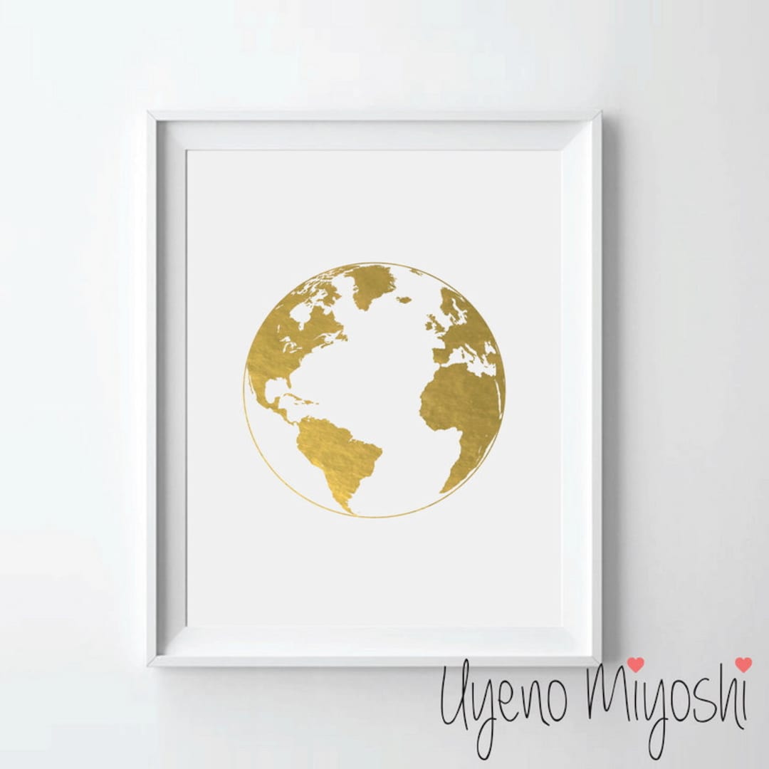Earth Gold Foil Print, Earth Gold Print, Custom Quote in Gold ...