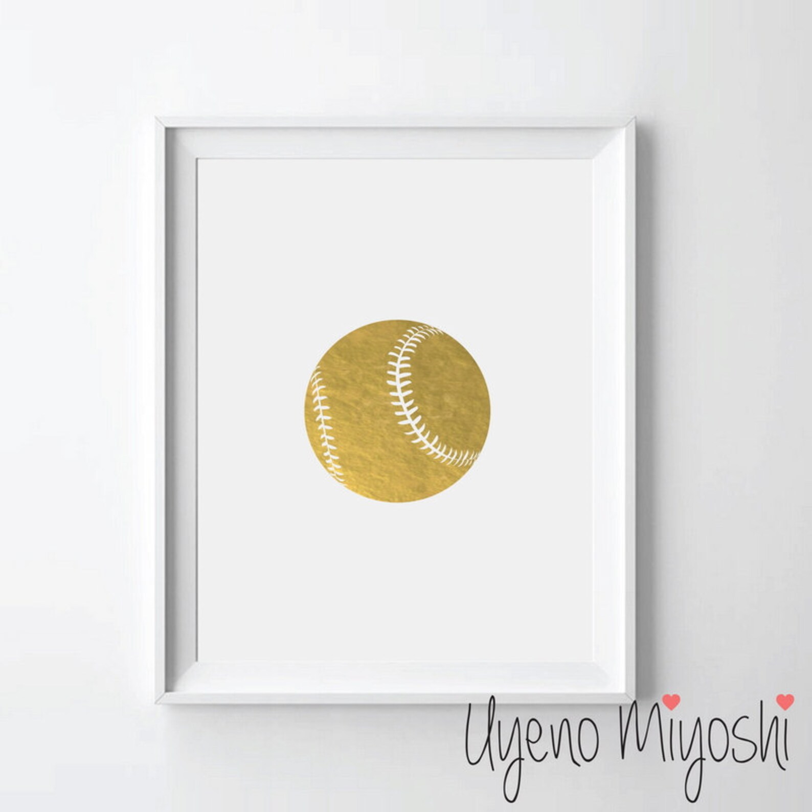 Baseball Gold Foil Print Gold Print Sports Ball in Gold - Etsy