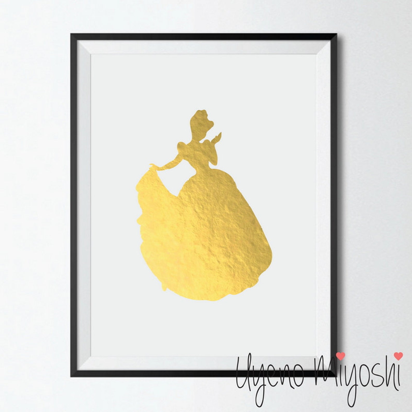 Disney Princess Cinderella I Gold Foil Print, Gold Print, Custom Print ...