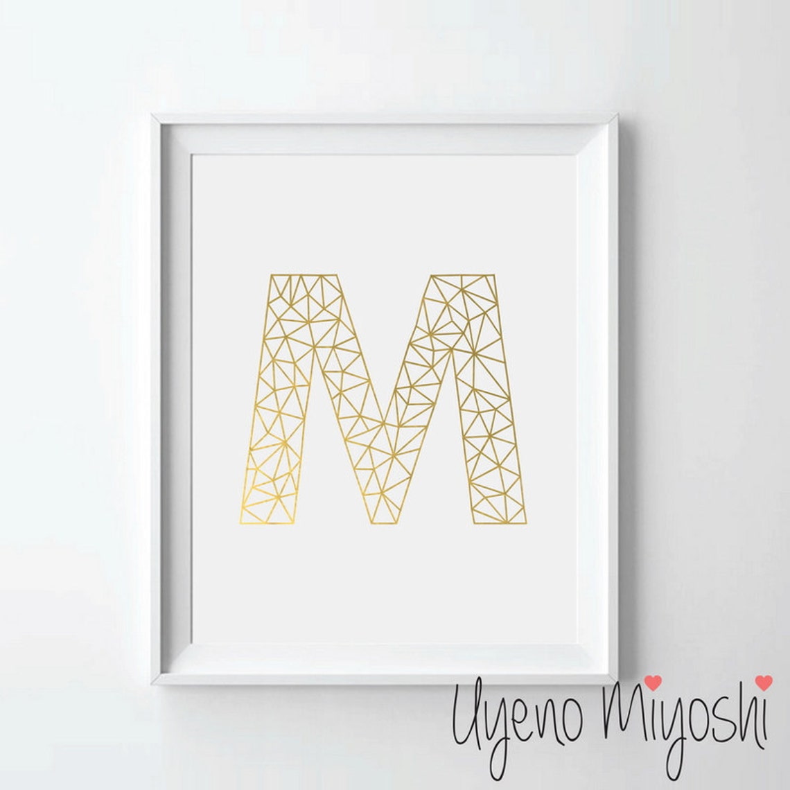 Monogram Gold Foil Print, Gold Print, Custom Name in Gold, Monogram Art ...
