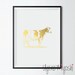 Cow III Hand Sketch Gold Foil Print, Gold Print, Animal Gold Print, Cow ...