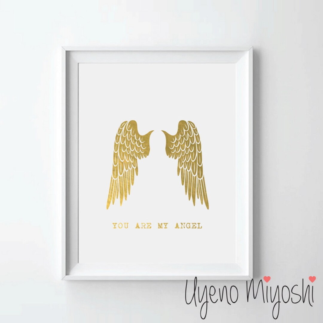 Angel Wings III Gold Foil Print, Gold Print, Custom Print in Gold ...
