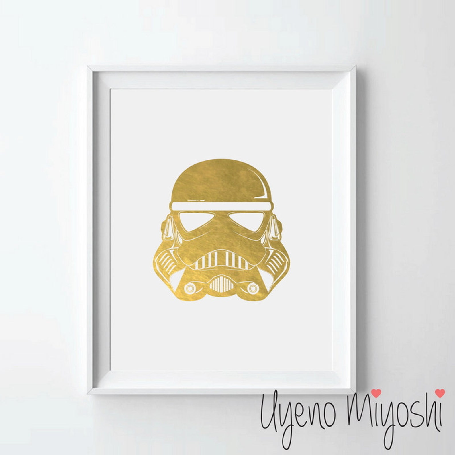 Star Wars Trooper Helmet Gold Foil Print, Gold Print, Gold Art Print ...