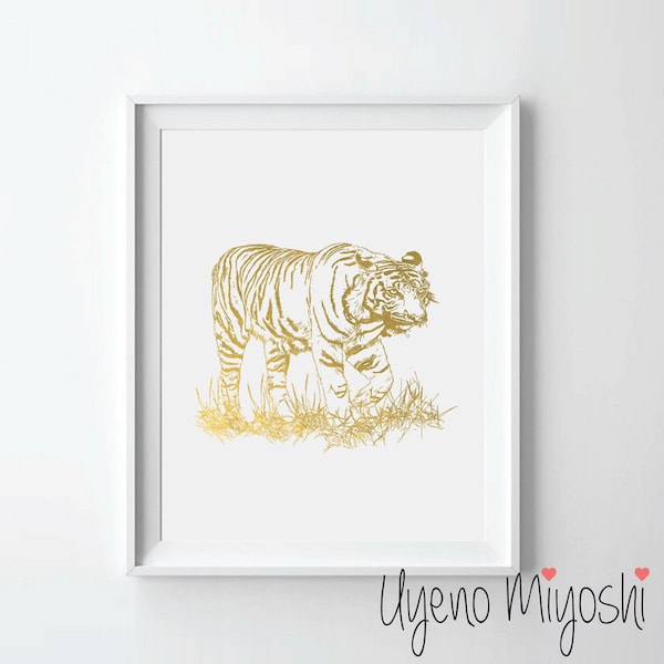 Gold Tiger Print - Etsy