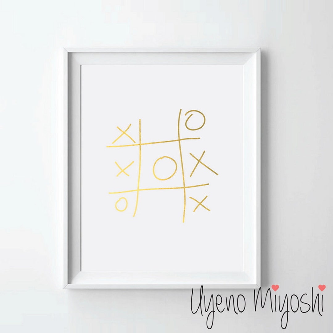 Circle Cross Game Gold Foil Print, Gold Print, TIC TAC TOE Gold Print ...