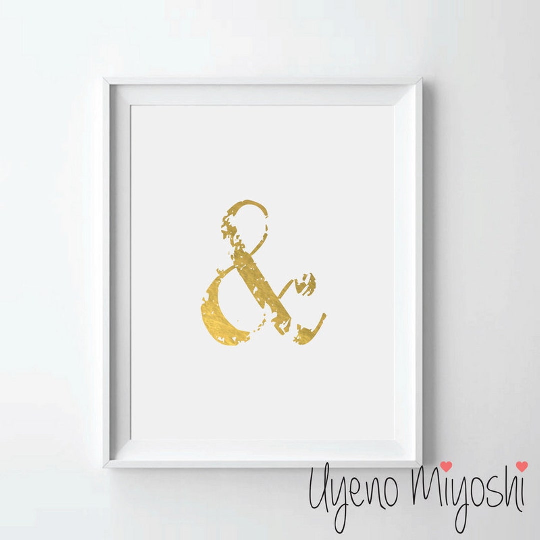 Ampersand Symbol Gold Foil Print, Gold Print, Custom Print in Gold ...