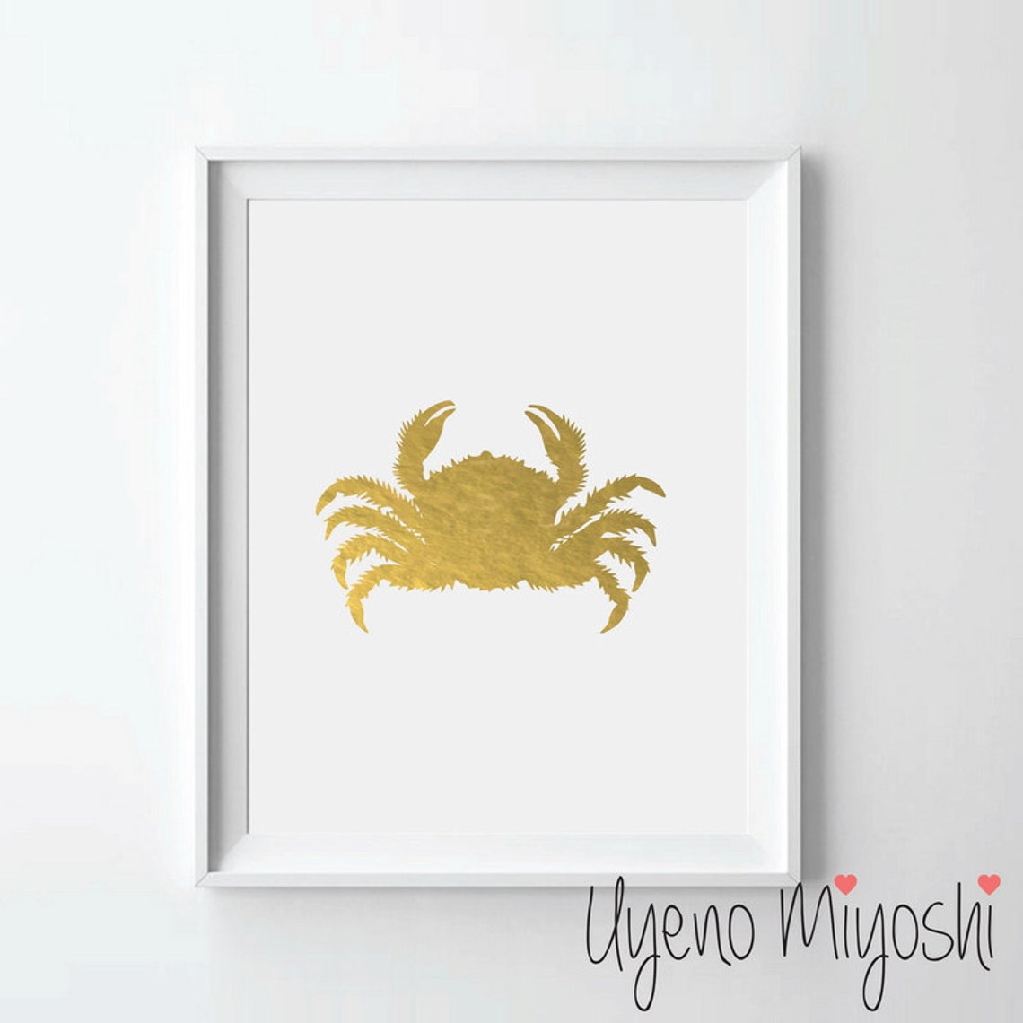 Crab Gold Foil Print, Gold Print, Custom Print in Gold, Illustration ...