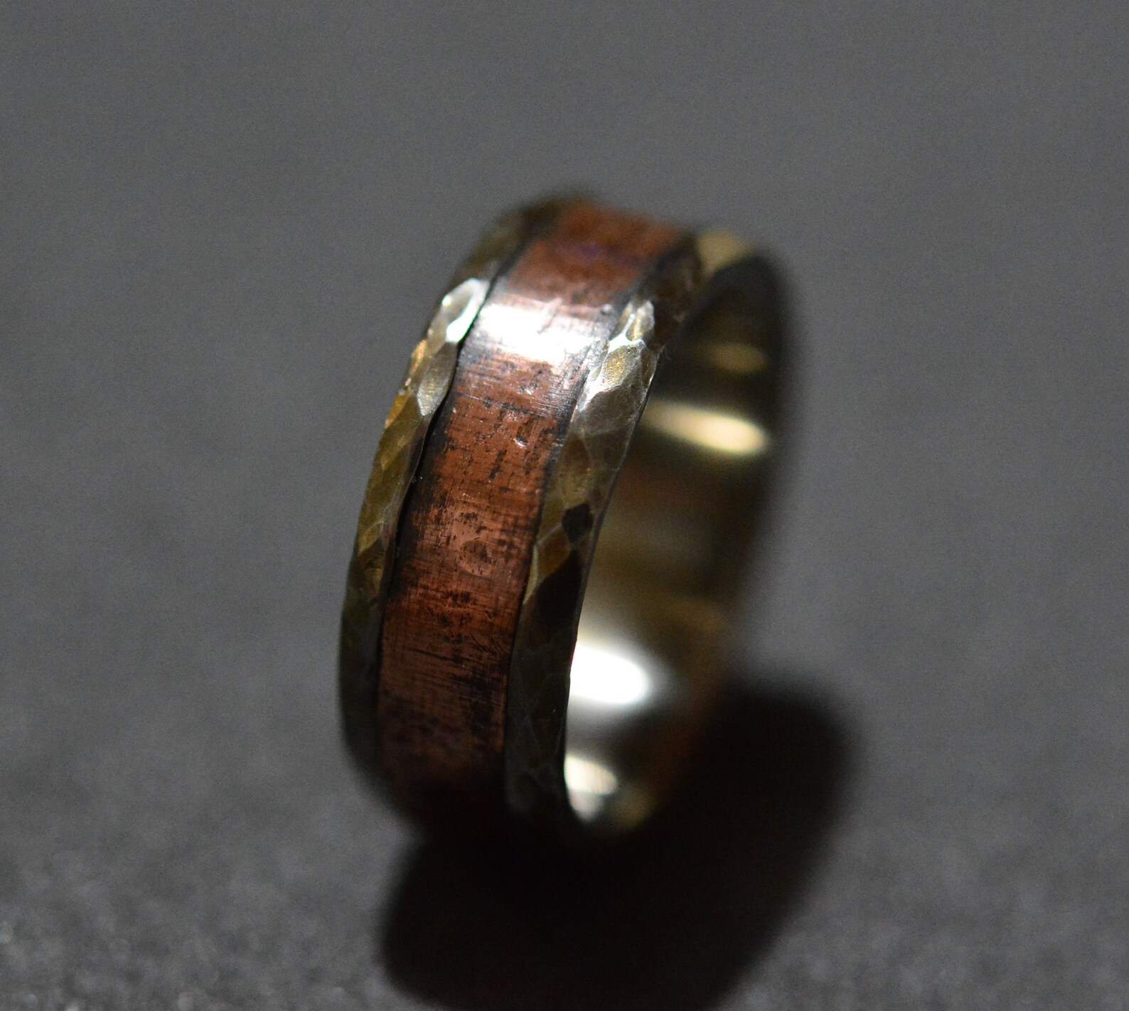 Ring of Thrones Titanium and Copper Ring Titanium Hammered - Etsy