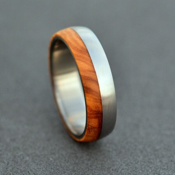 Titanium Wood Ring - Etsy