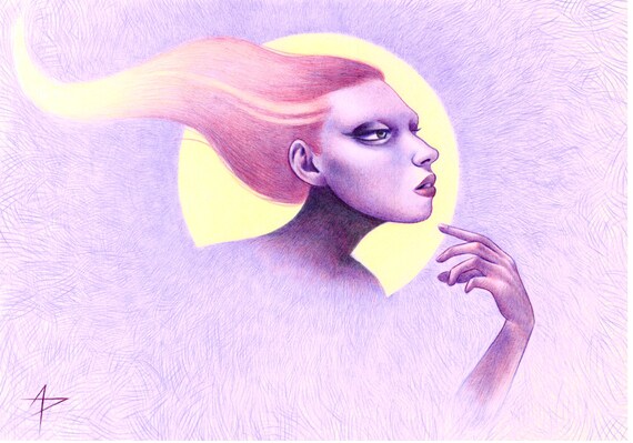 TOXIC Original Drawing on Paper A3 Size Colour Pencils Pop | Etsy