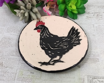Raven or Crow Bird Sgraffito Ceramic Plate, Crow Dish, Raven Pottery ...