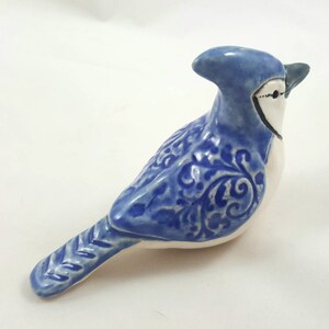 Blue Jay Bird Ceramic Sculpture, Bird Pottery Anniversary Gift, Bird ...