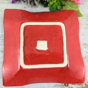 Cardinal Birds Sgraffito Pottery Plate, Red Cardinal Ceramic Dish ...