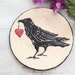 Raven or Crow With Key Bird Sgraffito Ceramic Plate, Crow Dish, Raven ...