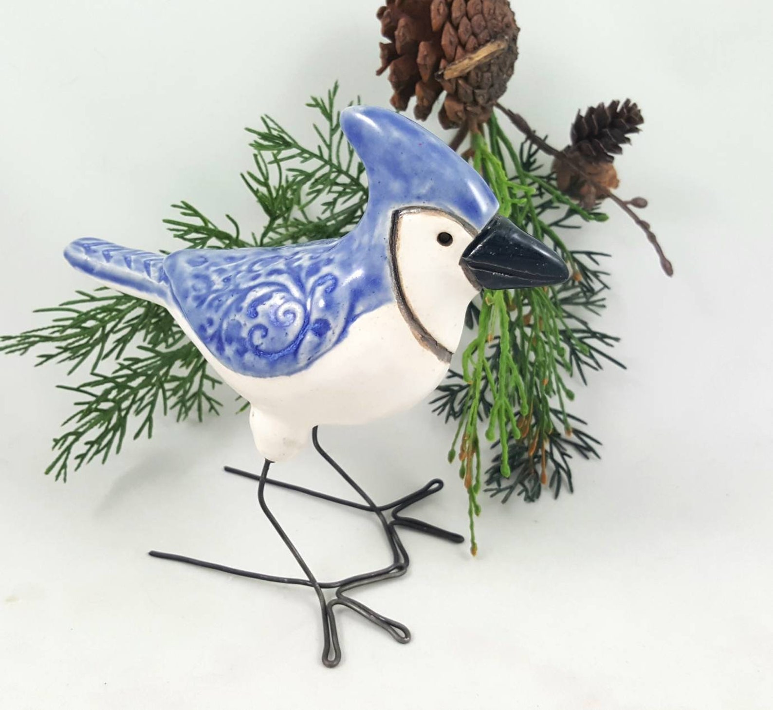 Blue Jay Bird Ceramic Sculpture Bird Pottery Pottery - Etsy