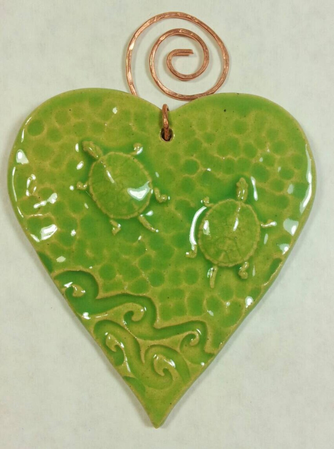 Wall Heart, Ceramic Heart Ornament, Ceramic Hearts, Wall Hanging Heart ...