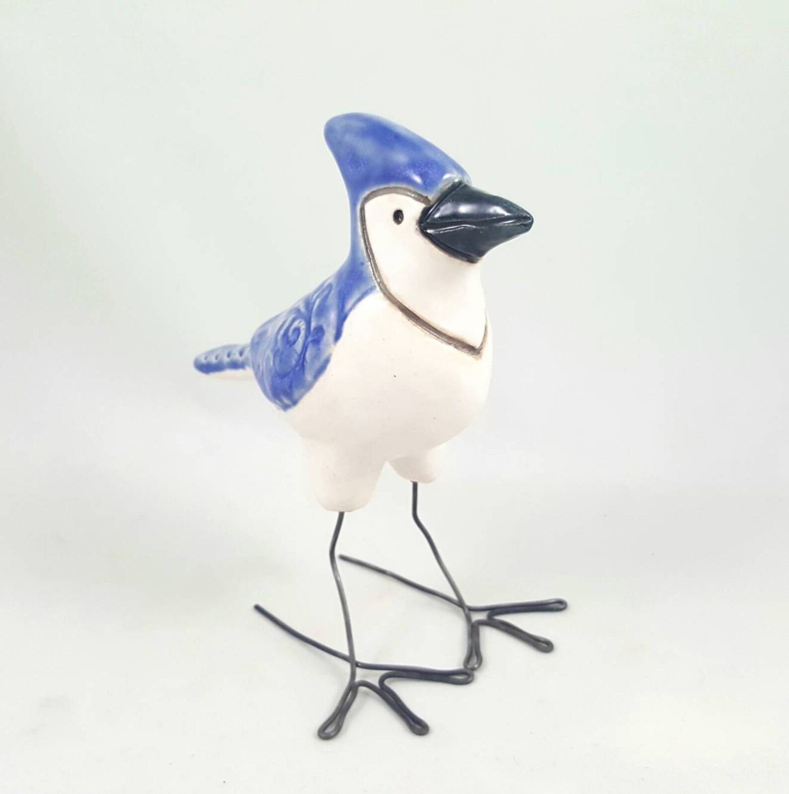 Blue Jay Bird Ceramic Sculpture Bird Pottery Pottery - Etsy