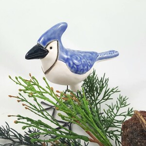 Blue Jay Bird Ceramic Sculpture, Bird Pottery, Pottery Anniversary Gift ...