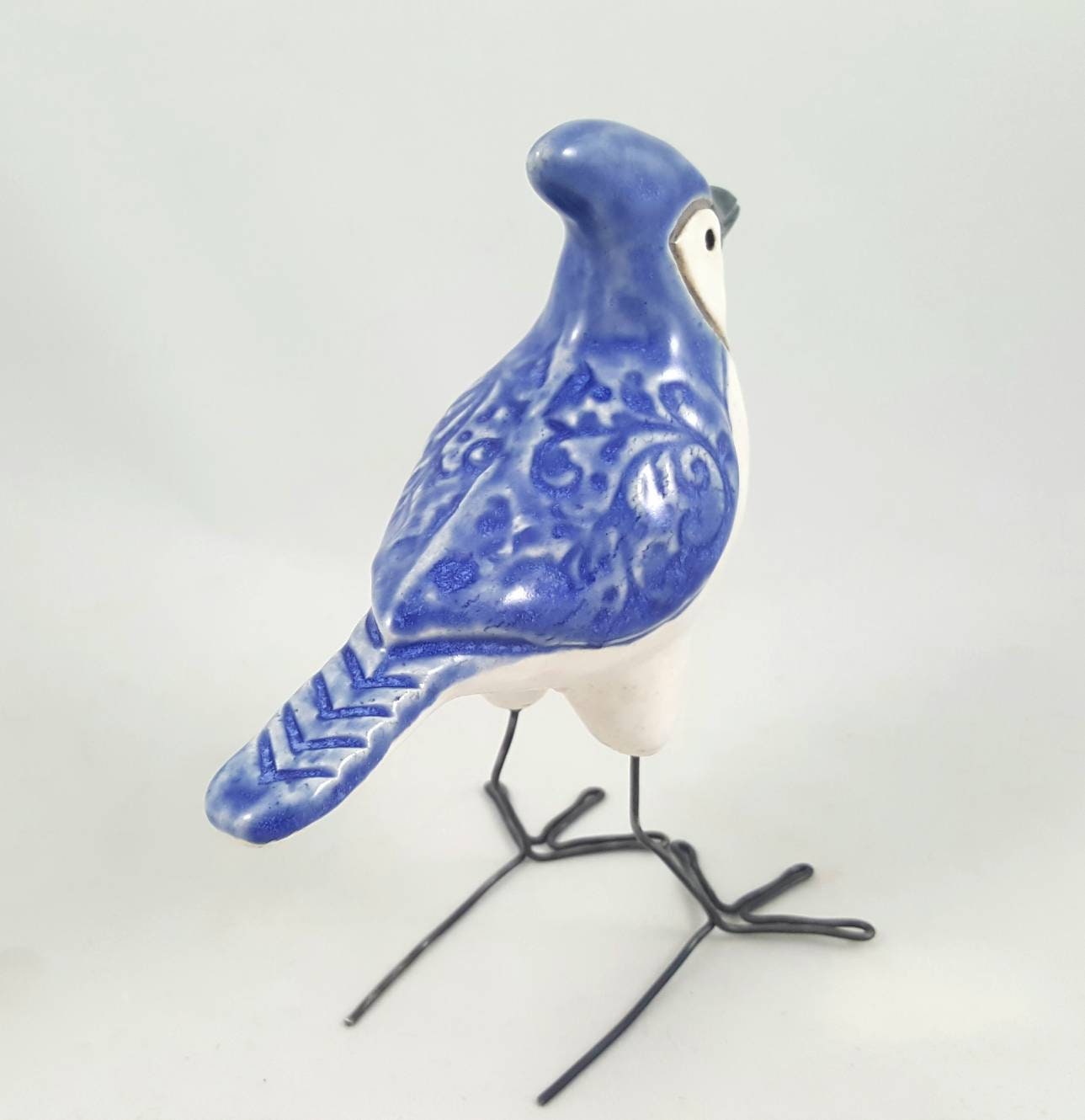 Blue Jay bird ceramic sculpture bird pottery pottery | Etsy