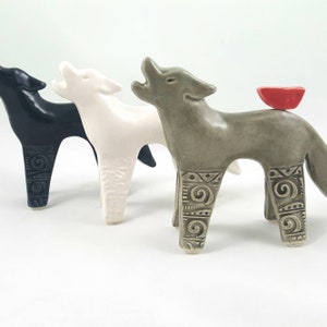 Wolf, Wolf Sculpture, Pottery Wolf, Ceramic Wolf, Wolf Figurine, Wolf ...