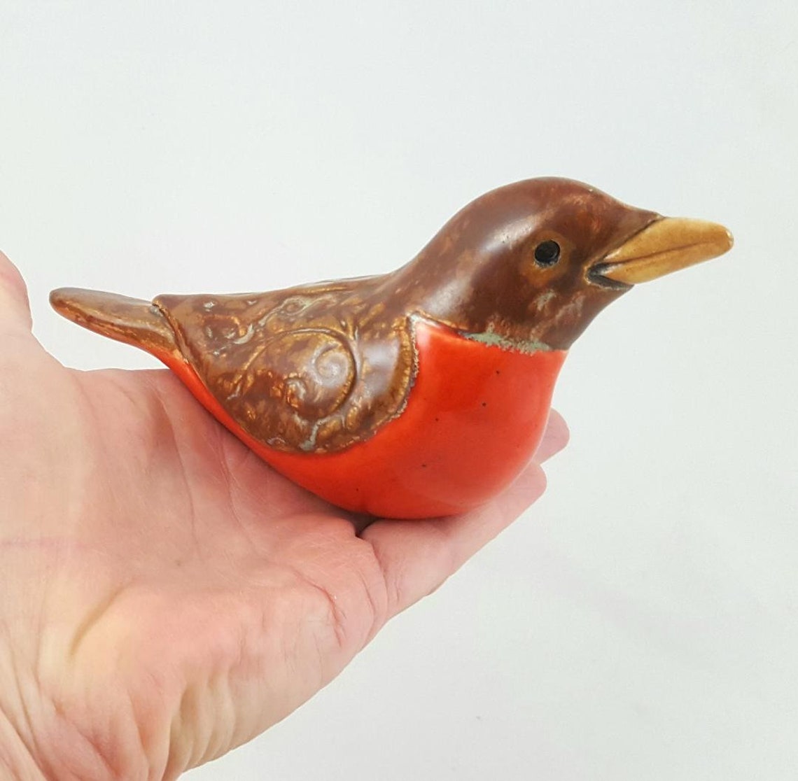 Robin Bird Ceramic Sculpture, Ceramic Birds, Robin Bird Figurine ...