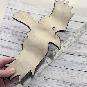 Raven or Crow Ceramic Wall Sculpture, Sgraffito Bird Sculpture, Flying ...