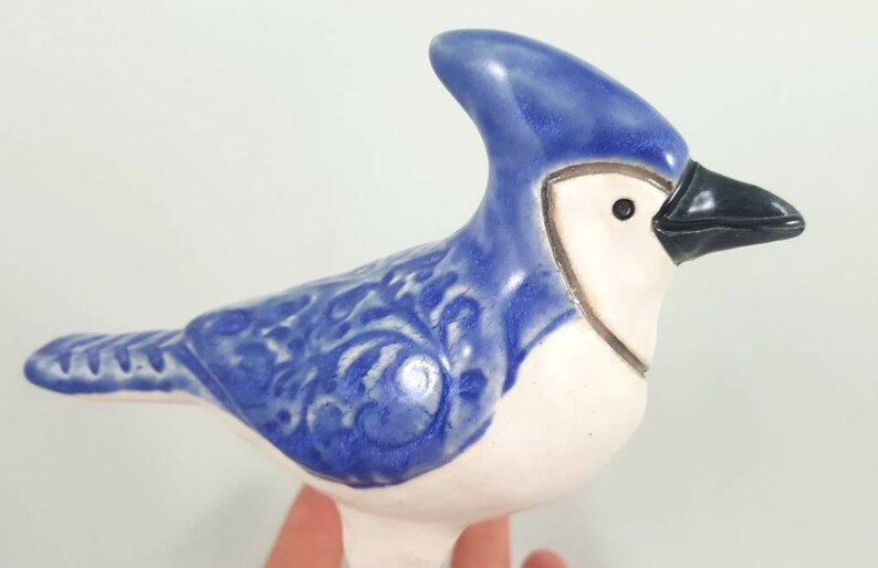 Blue Jay bird ceramic sculpture bird pottery pottery | Etsy