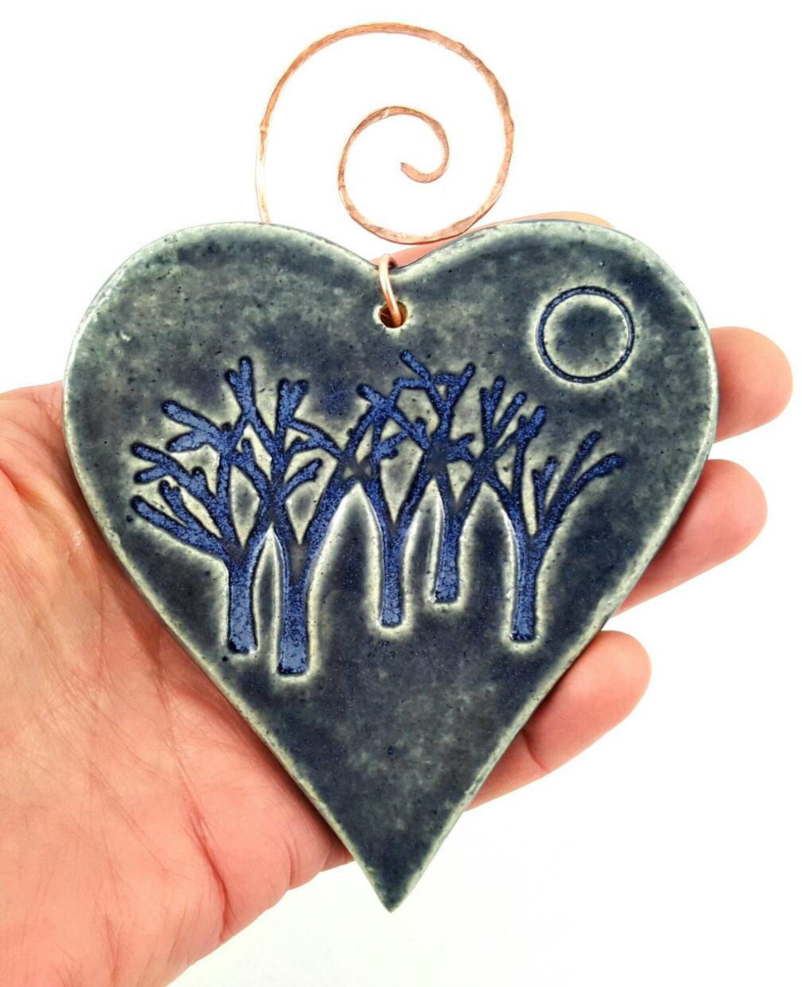 Wall heart ceramic heart ornament ceramic hearts wall | Etsy