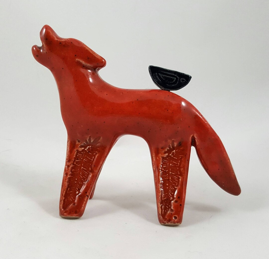 Wolf, Wolf Sculpture, Pottery Wolf, Ceramic Wolf, Wolf Figurine, Wolf ...