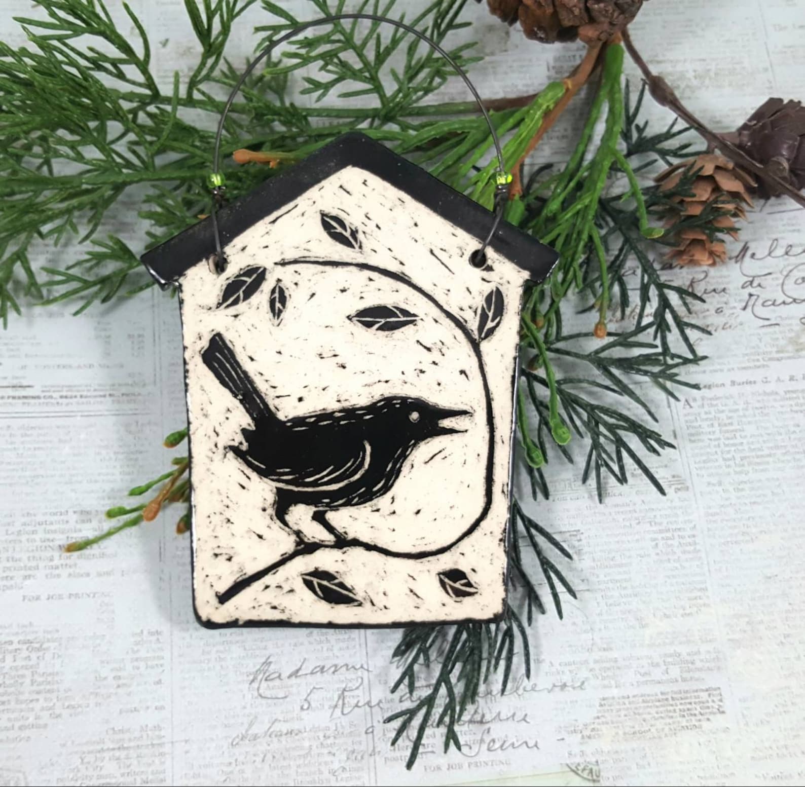 Cute Wren Sgraffito Birdhouse Ornament Sgraffito Bird | Etsy