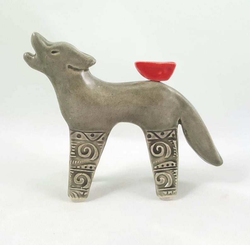 Wolf wolf sculpture pottery wolf ceramic wolf wolf | Etsy