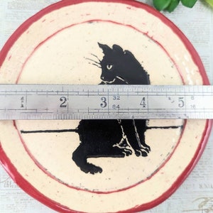 Cat Spoon Rest, Black Cat Spoon Rest, Sgraffito Cat Spoon Rest, Black ...