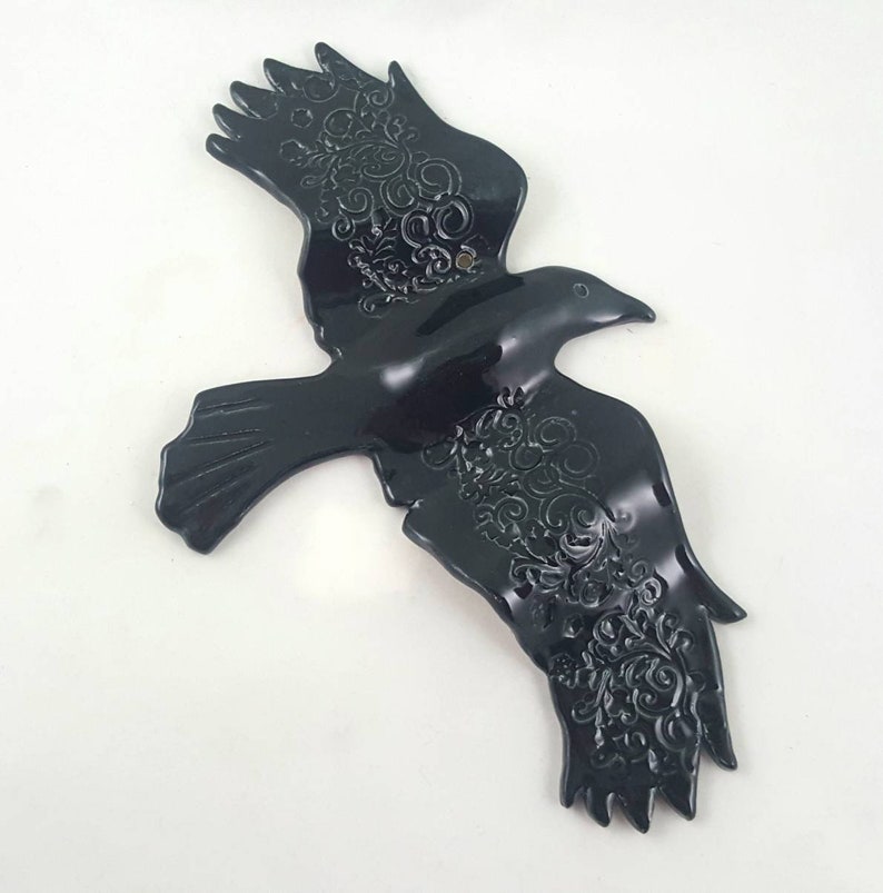 Raven Bird Ceramic Wall Sculpture Crow Wall Sculpture Gift - Etsy