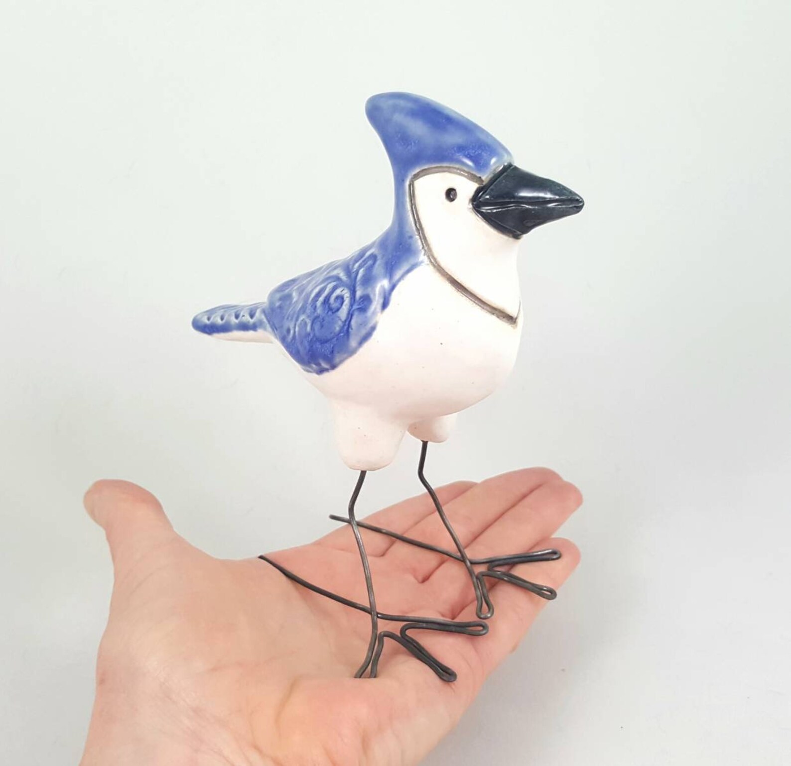 Blue Jay Bird Ceramic Sculpture Bird Pottery Pottery - Etsy