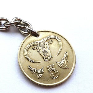 Cyprus Coin Charm Coin Keychain Greek Charm Purse Charms - Etsy