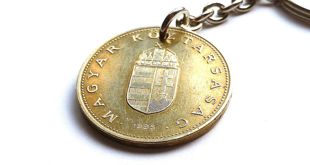 Keychain, Hungarian, 1995, Vintage Keychain, Gift for Him, Coins ...